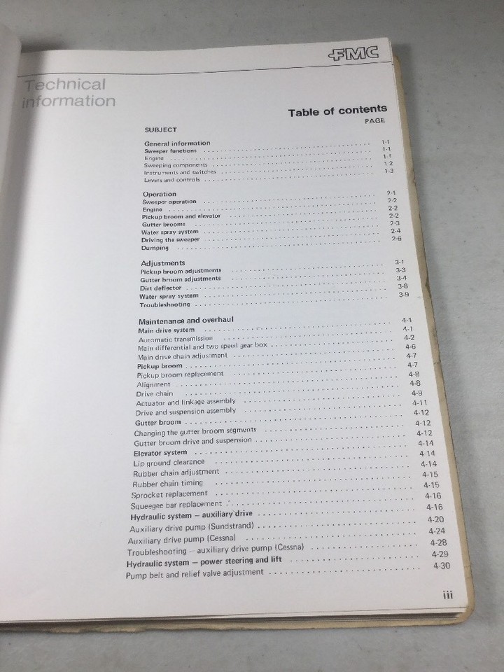 FMC, Wayne Model 993 AH Sweeper Service Manual | eBay