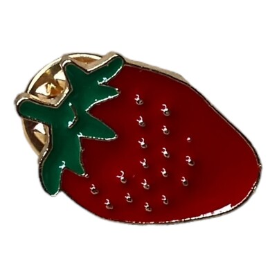Cute Small Strawberry Fruit Enamel Hat Lapel Backpack Pin Badge Metal ...