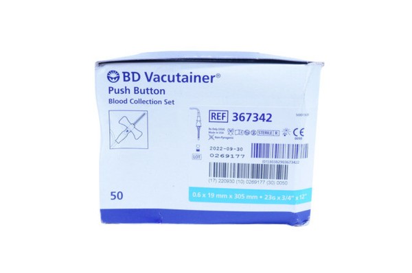 BD 367342 Vacutainer Push Button Blood Collection Set - Pack of 200 for ...