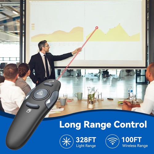 Presentation Clicker with Laser Pointer for Powerpoint, Wireless 1 Pack ...