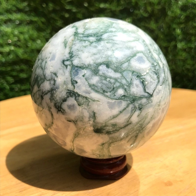 380G Natural Aquatic agate Geode Quartz Ball Crystal Sphere Specimen ...