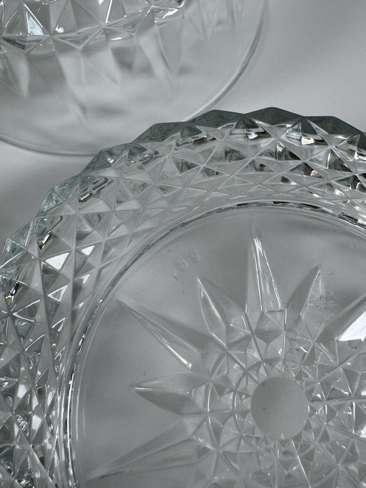 Set Of 5 Vintage Arcoroc France Small Bowl Dessert Fruit Cut Glass ...