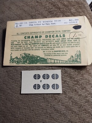 CHAMP HO DECAL-SANTA FE/ATSF PASSENGER DIESEL WINDOW TRIM - 5 SHEETS ...