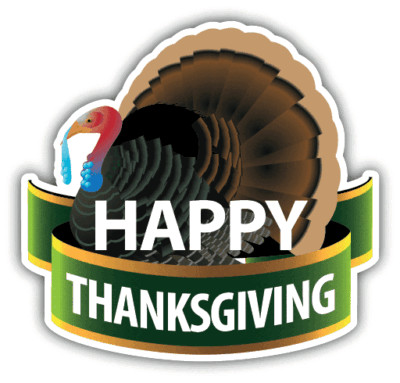 Happy Thanksgiving Turkey Car Bumper Sticker Decal | eBay