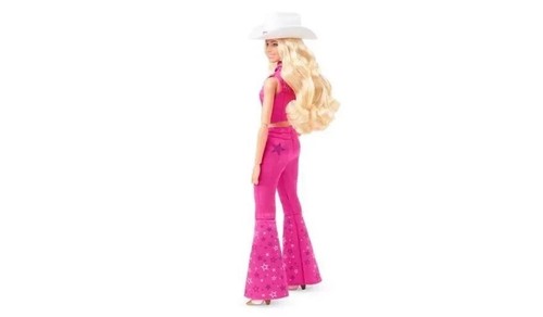Barbie The Movie Doll with Cowboy Hat Margot Robbie Wearing Pink ...