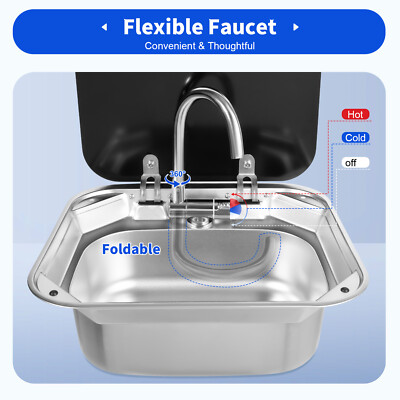 RV Kitchen Sink Unit Caravan Camper Hand Wash Basin with Faucet ...