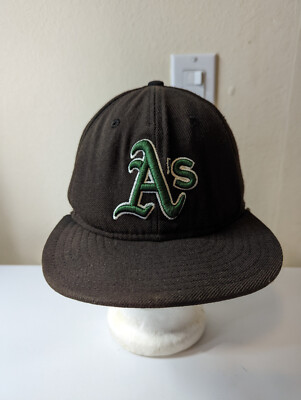 VTG Oakland Athletics A's Authentic New Era Sz 7¼ 58cm Brown Hat USA ...
