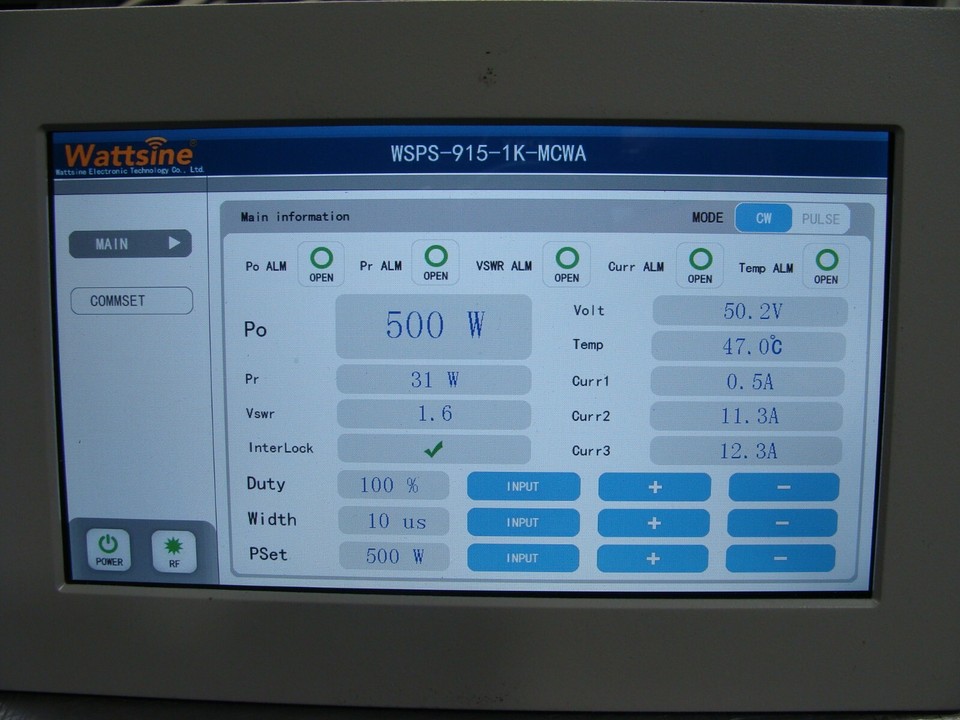 Wattsine Solid State Microwave RF Generator 915MHz / 1kW CW / Pulse ...