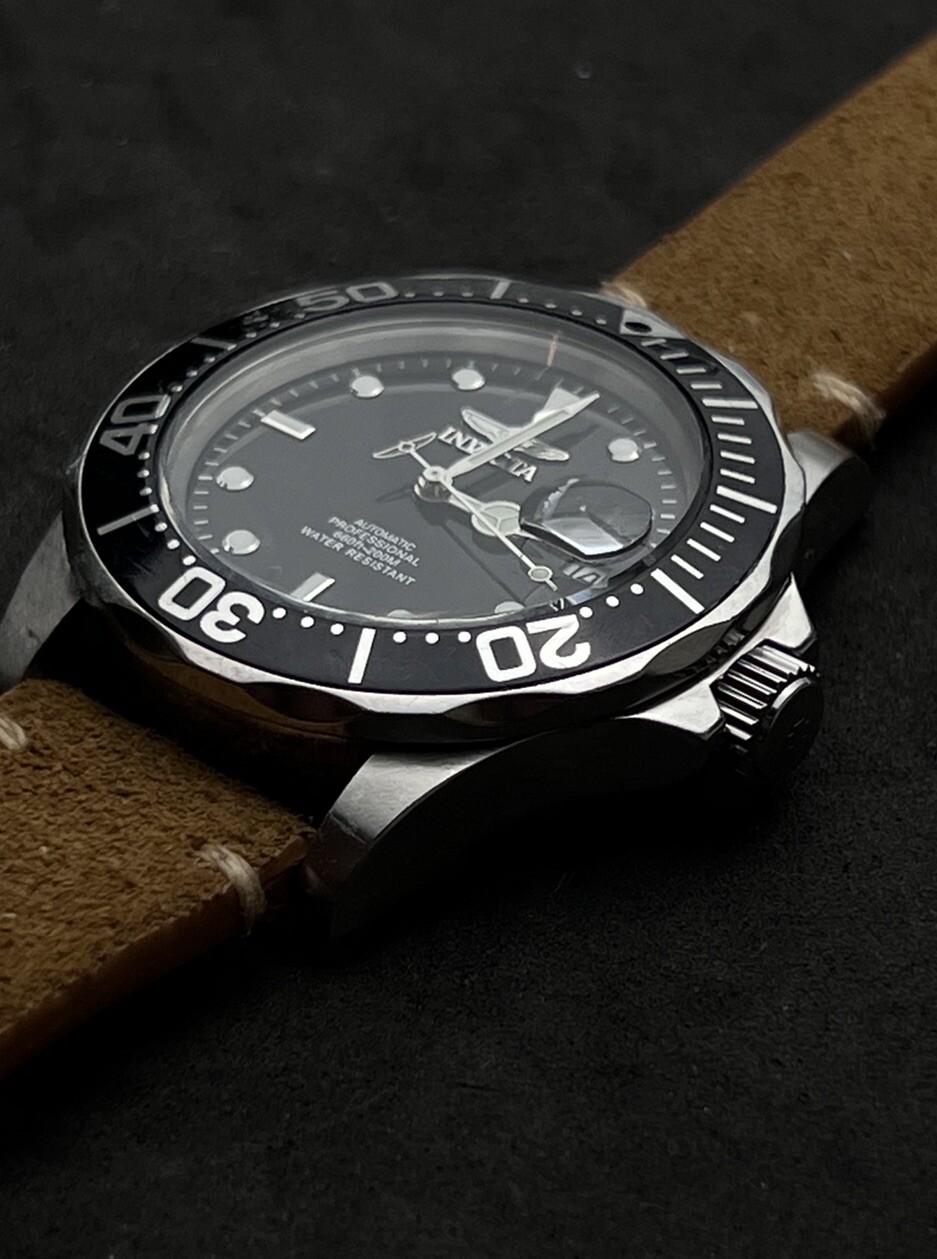 INVICTA Pro Diver Men’s 44mm Automatic Watch 21J Steel Black Dial Beige ...