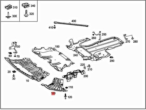 Genuine MERCEDES C238 S213 W213 Front left Cover engine comp. Lower ...