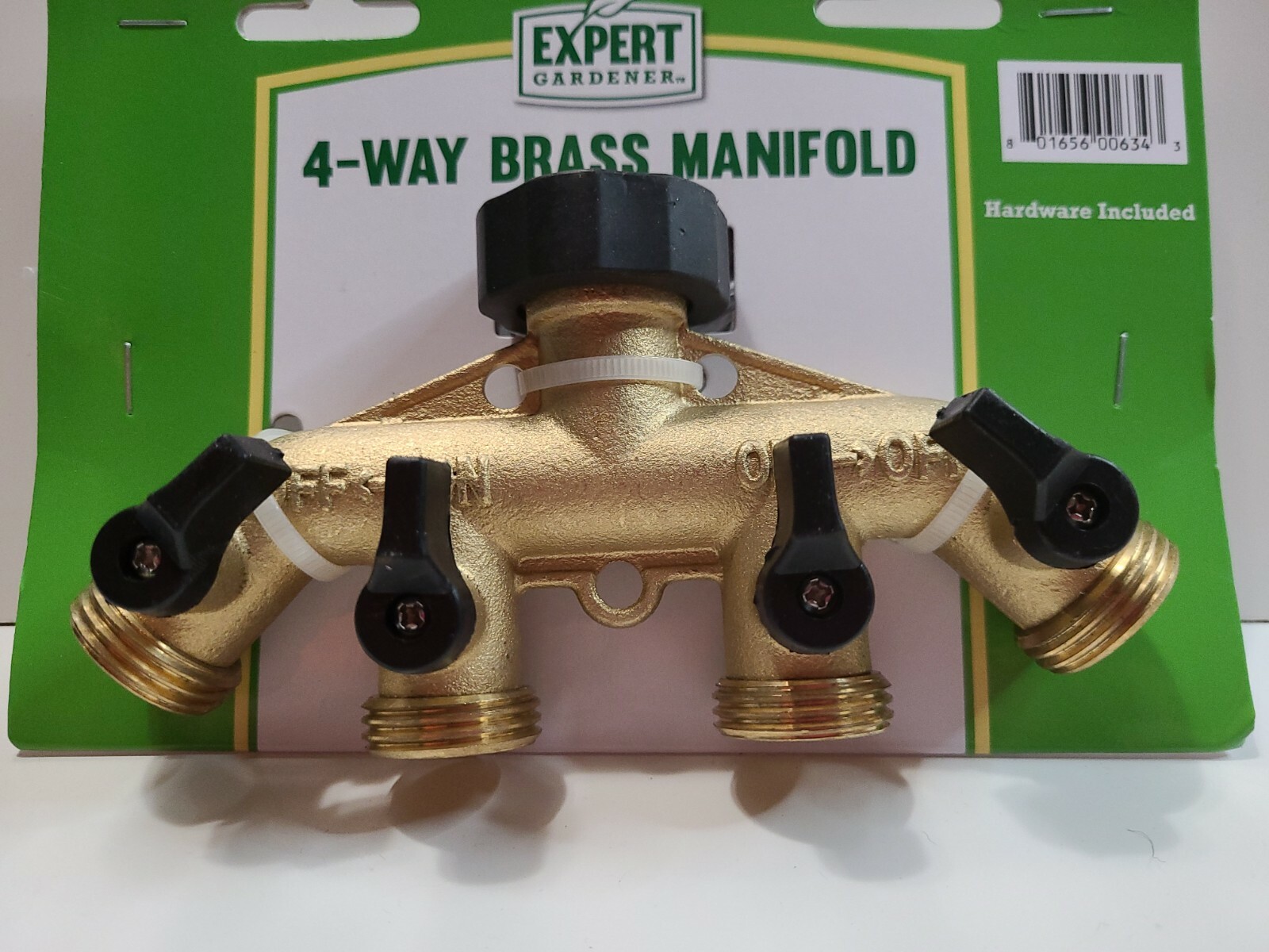 Expert Gardener 4-Way BRASS Manifold Heavy Duty Hardware Included for ...