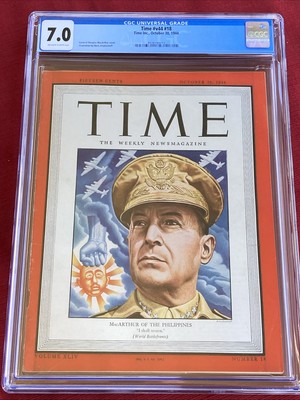 October 30, 1944 Time Magazine Gen. MacArthur Cover CGC 7.0 Highest ...