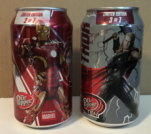 DR. PEPPER SODA CANS - THE AVENGERS: AGE OF ULTRON - IRON MAN & THOR (2 ...