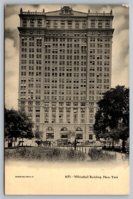 Postcard Whitehall Building New York City NY Horse Buggy Carts Street ...