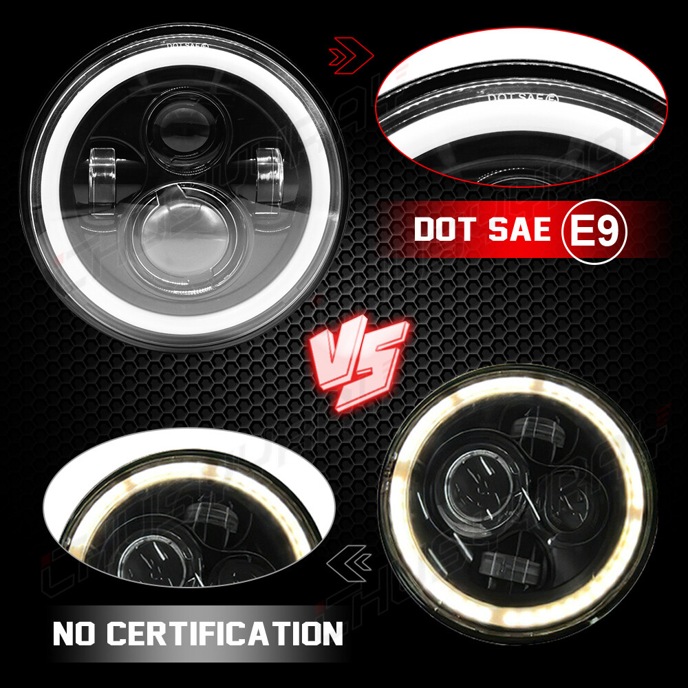 2pcs Fit Mack R Series 7'' Inch Round LED Headlights Sealed Hi/Lo Beam ...