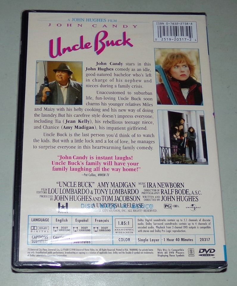 Uncle Buck (DVD, 1998, Widescreen) A John Hughes Film Comedy John Candy ...