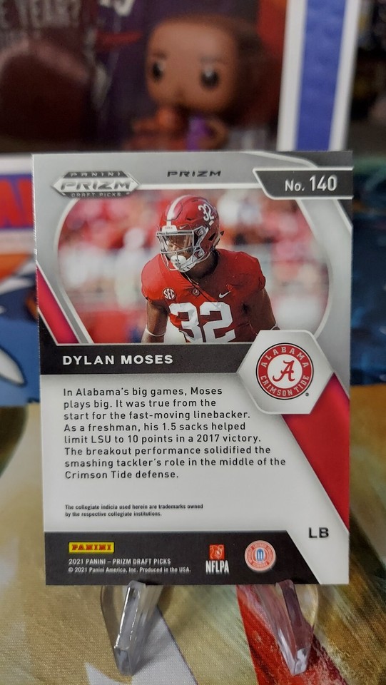 2021 Dylan Moses Prizm Draft Red Ice Card Alabama Crimson Tide | eBay