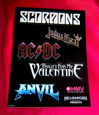 AC/DC SCORPIONS JUDAS PRIEST ANVIL BULLET FOR MY VALENTINE STICKER ...