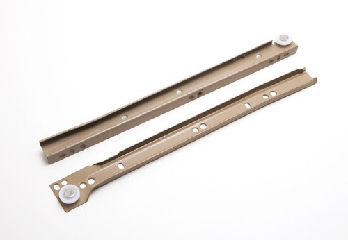 10 Pairs Of Metal Drawer Runner Set Self Closing Bottom Fix Beige 300mm ...