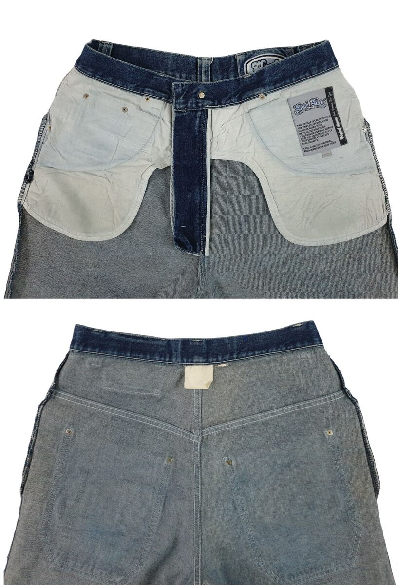 Vintage Karl Kani 89 Embroidered Blue Hip Hop Wide Leg Baggy Vintage Karl Kani 89 Embroidered Blue Hip Hop Wide Leg Baggy