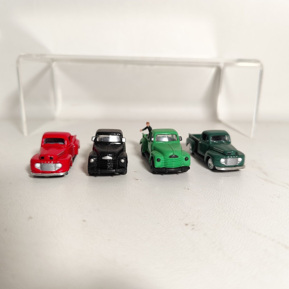 HO Scale CMV Ford Pickup Trucks Lot of 4 – Red Black Green w/ Figure ...