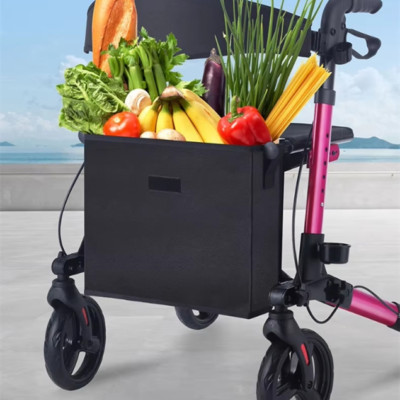 Wohnungsrollator Indoor Rollator Gehhilfe faltbar mit Sitz und korb ...