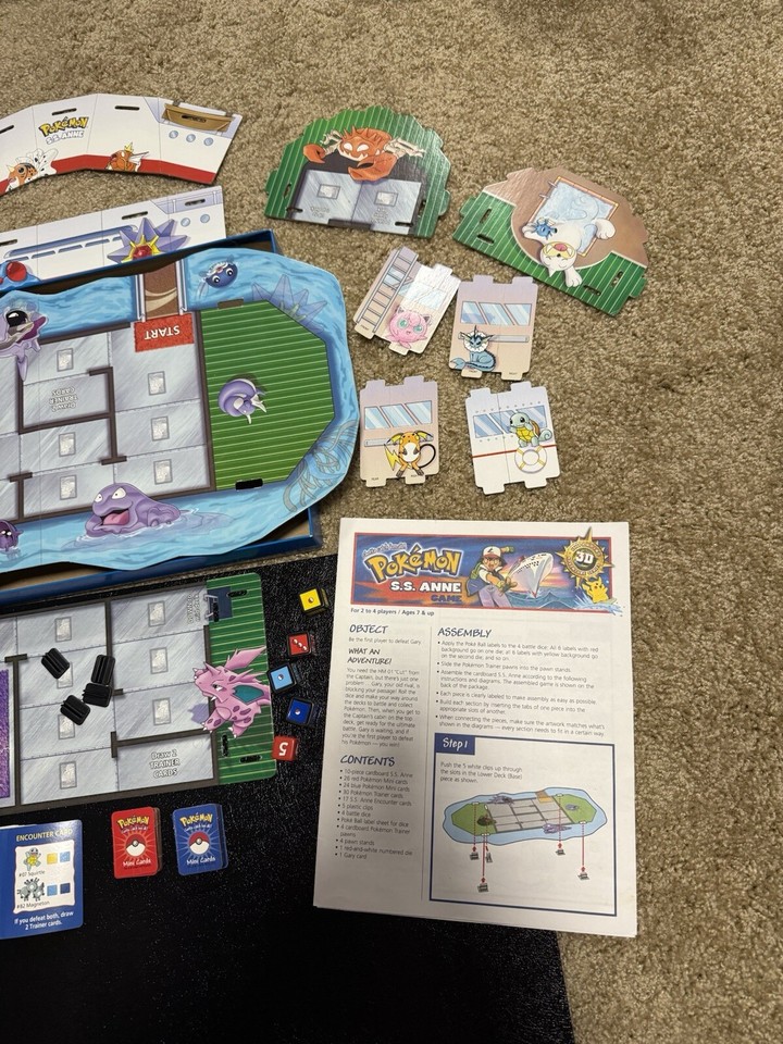 POKÉMON S.S. Anne Expanding 3D Board Game Game Near Complete Milton ...