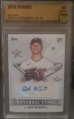 2022 Josh Winder Topps Update Baseball Stars Auto #BSA-JWI RC Rookie ...