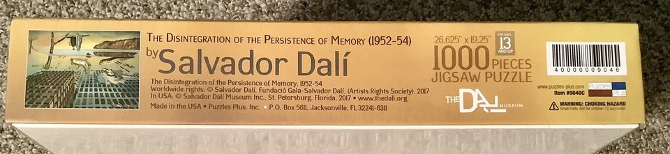 Salvador Dali 1000 pc Puzzle Disintegration Of The Persistence Of ...