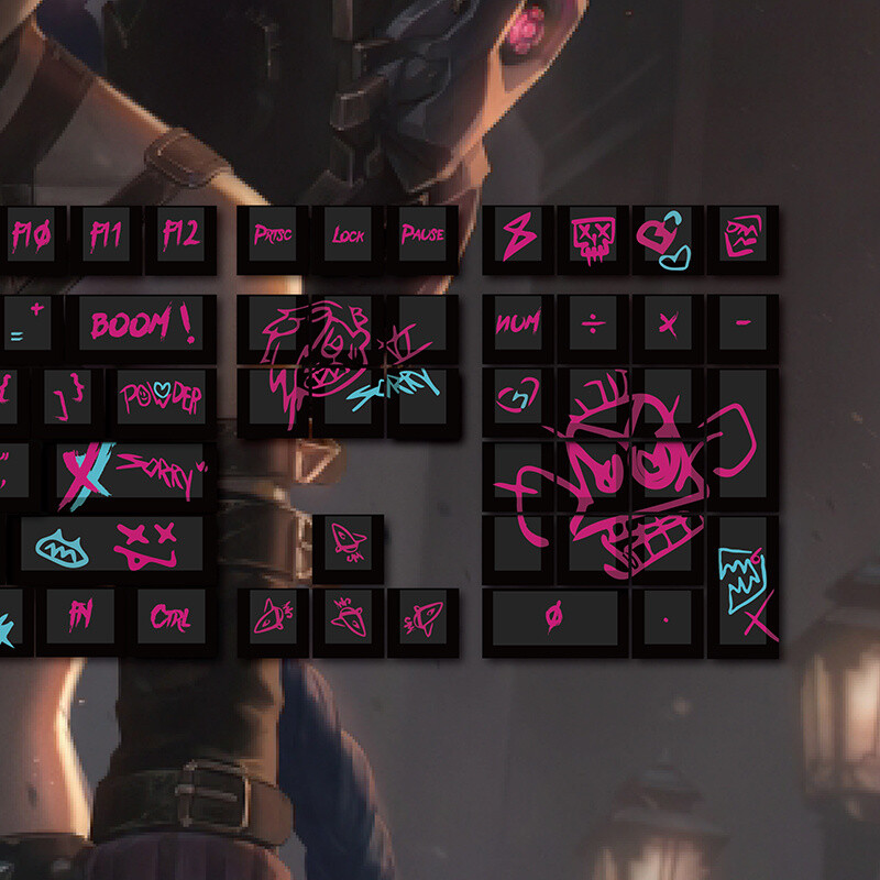 League of Legends Jinx PBT Mechanical Keyboard Keycaps | Cherry MX ...