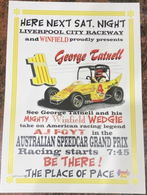 Here Next Sat. Night Liverpool City Raceway George Tatnell Print | eBay ...