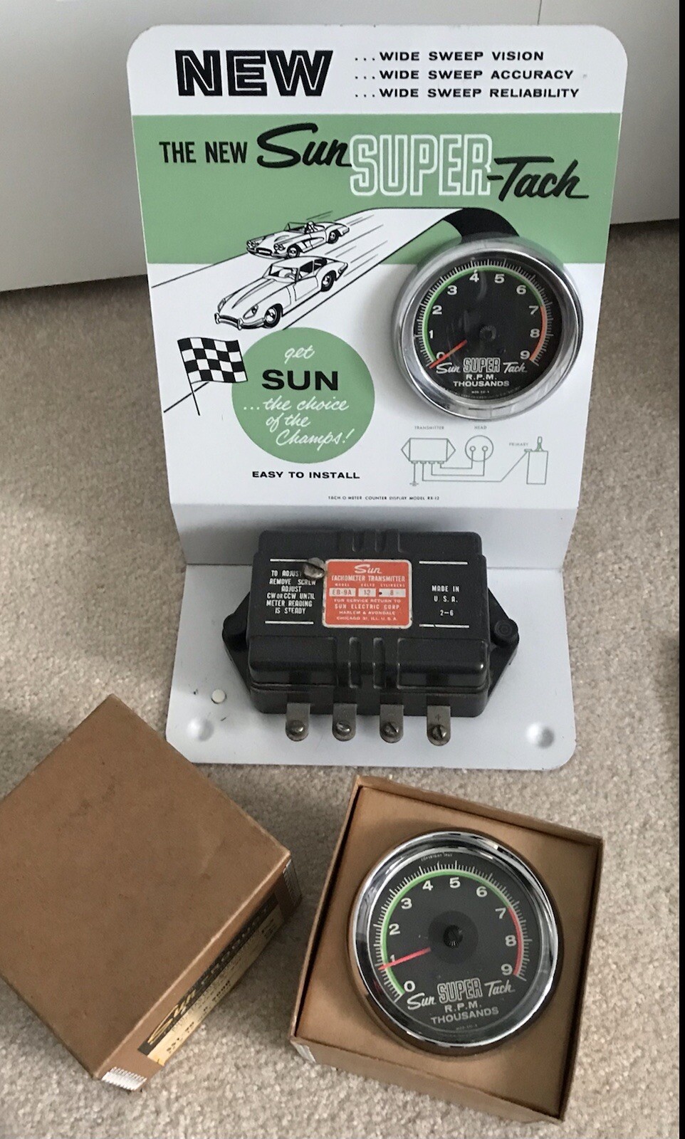 NOS Sun SST-9 tachometer! Rare 1965 Sun Super Tach 1st year Needle ...