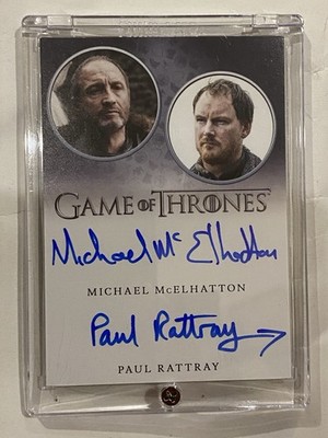 Game Thrones Dual Autograph Card Michael McElhatton Paul Rattray Roose ...