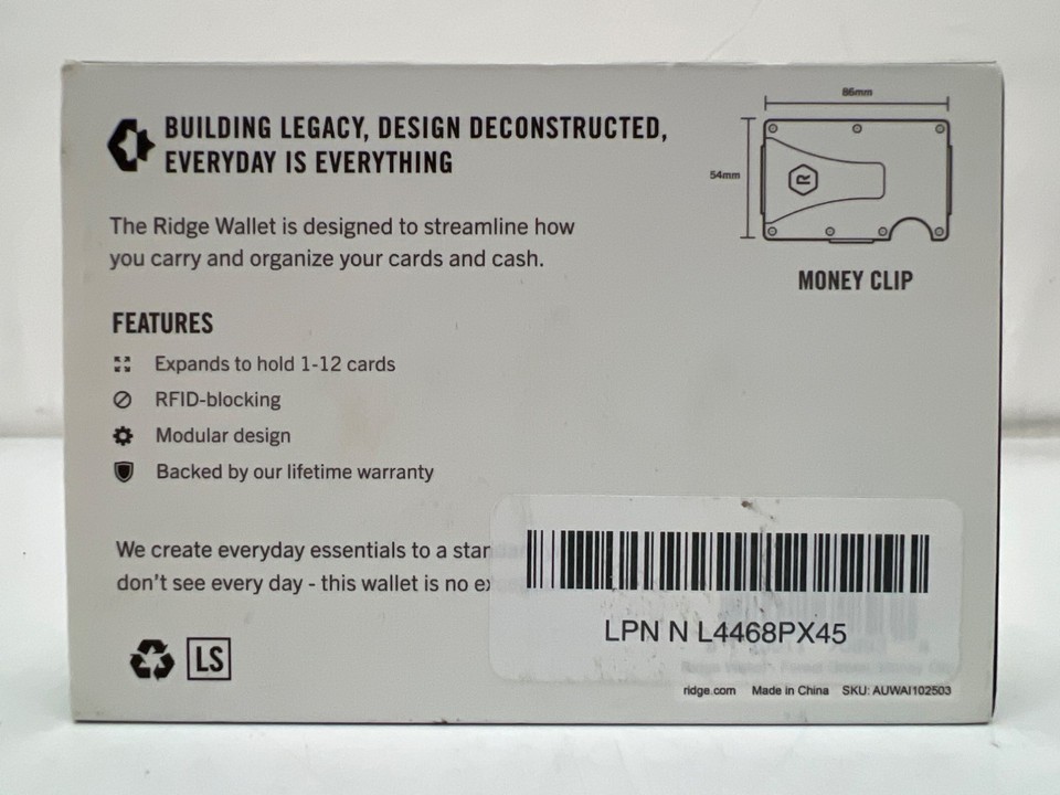 Ridge Slim RFID Blocking Wallet Forest Green w/ Money Clip | eBay