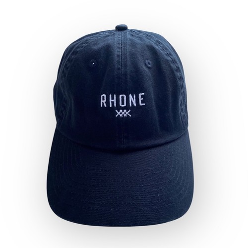 RHONE Dad Hat Baseball Cap One Size Black Adjustable Back 100% Cotton ...