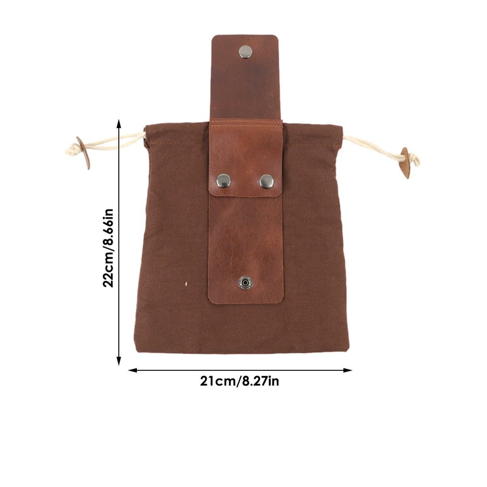 Bushcraft Leather and Canvas Pouch Bag Drawstring Foraging Tool Heavy ...