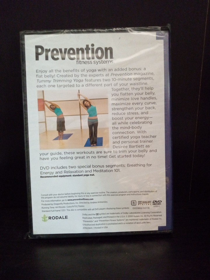 Prevention Tummy Trimming Yoga DVD 10 minute workouts Desiree Bartlett ...