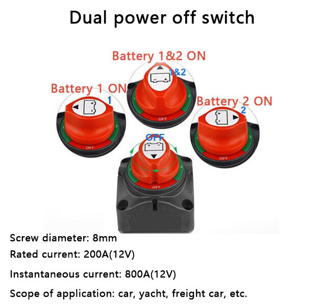 Dual Battery Master Switch Boat Marine Caravan Dual Isolator 4Posi ...