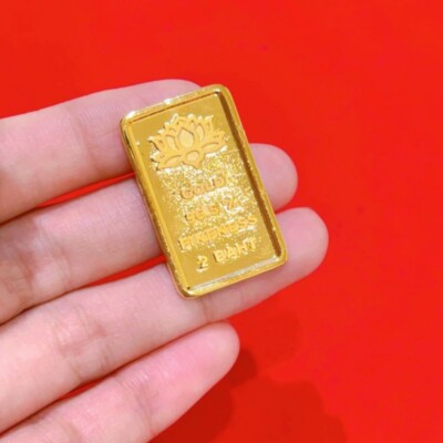 2 BAHT THAI K 24K GP CLONED GOLD Bar Gold Plated/micron Counterfeit ...