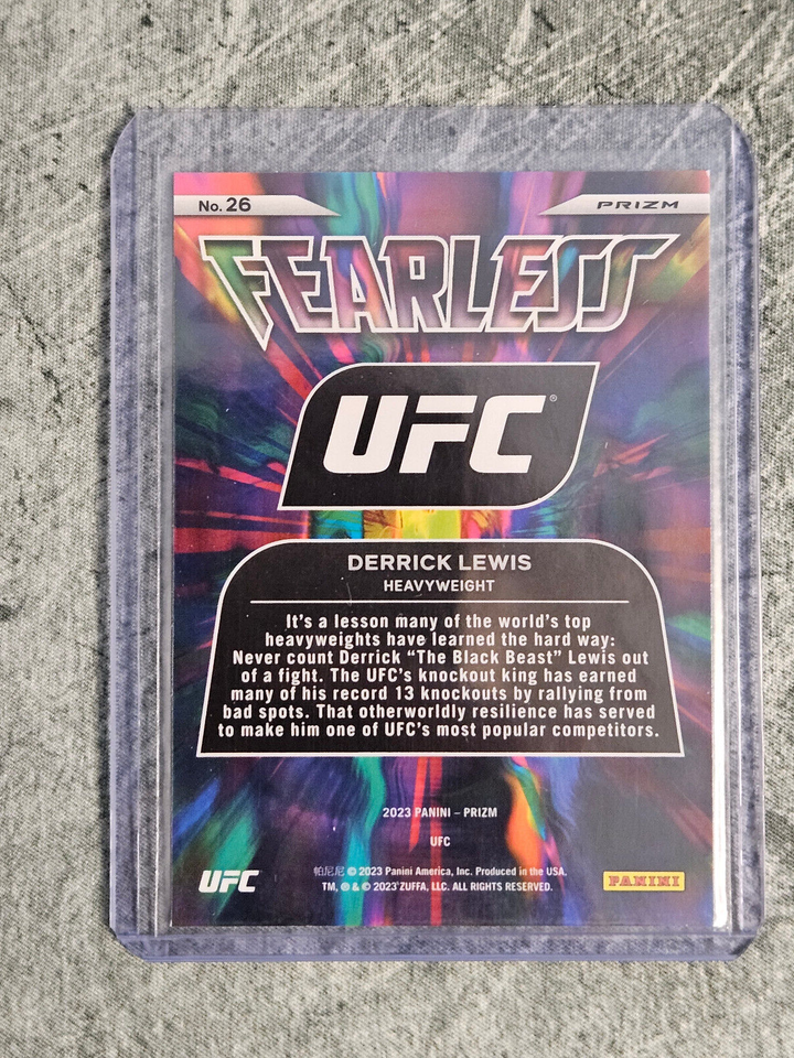 2023 Panini UFC Prizm Derrick Lewis Fearless White Sparkle #26 | eBay