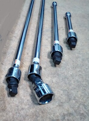 3/8" Dr. 4pc Universal Joint Extension Bar Set Chrome plated, spring ...