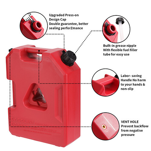 JUST V 3 Gallon/11.35L Red Fuel Gas Can Storage Tank for ATV Off Road ...