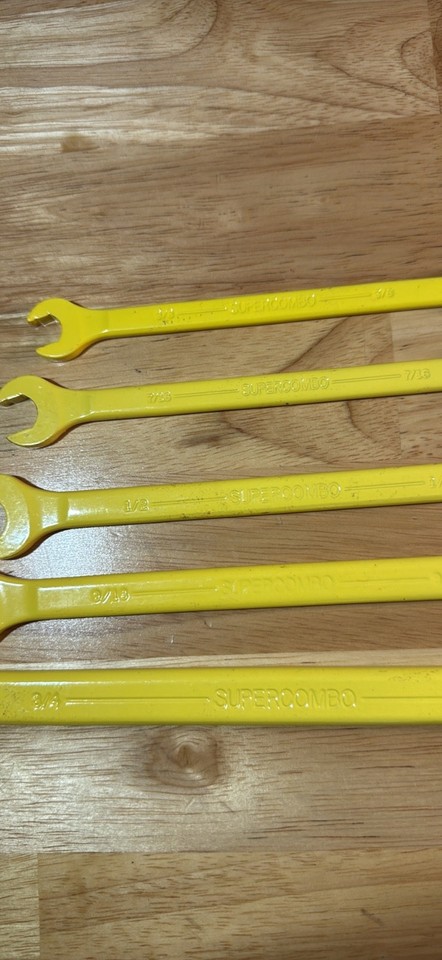 Williams super combo high visible yellow wrench set SAE 5 piece | eBay
