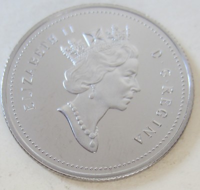 1993 Canada PROOF/SPECIMEN Twenty-Five Cents Coin. UNC. QUARTER (RJ400 ...
