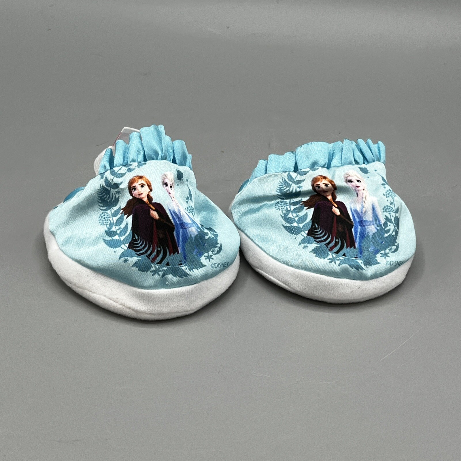 Build-A-Bear Branded Anna & Elsa Frozen Slip-On Blue & White Slipper ...