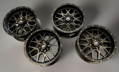 SET of 4 ITP HURRICANE 15x7 4/110 5+2 BLACK WHEELS 1528643536B UTV/ATV ...