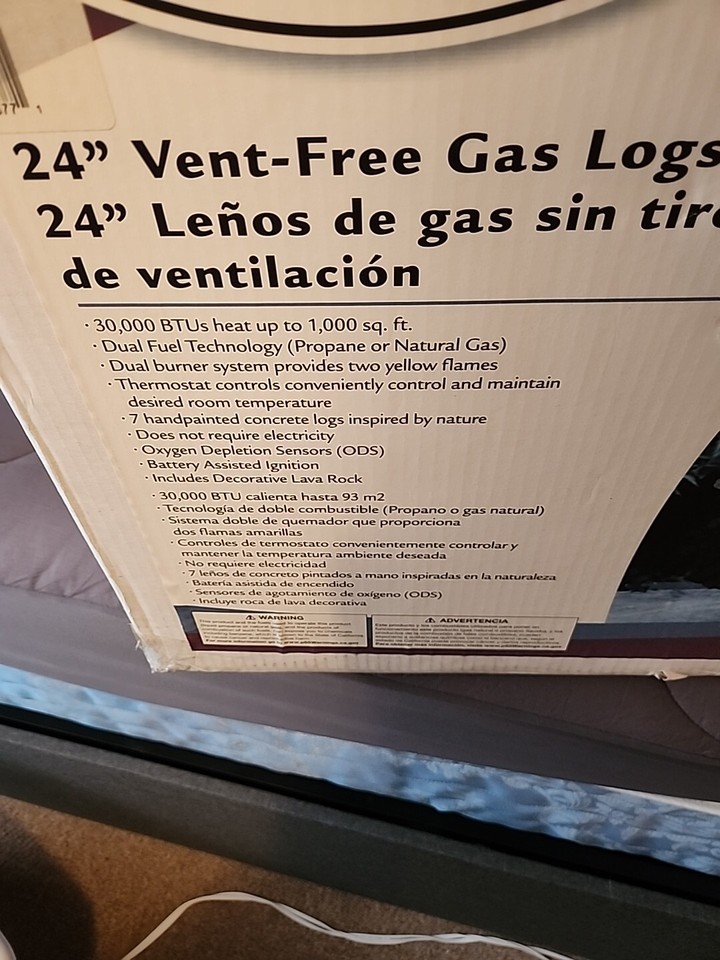 NIB: 24" Vent-Free Dual-Gas Dual-Burners FIREPLACE Imitated LOGS | eBay