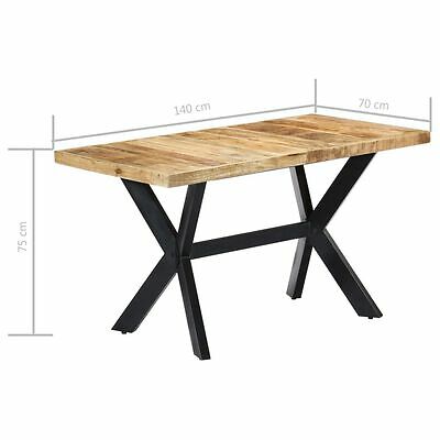 Dining Table 140x70 cm Solid Mango Wood Industrial Style kitchen dinner ...