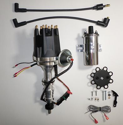 FORD FE 352 360 390 427 428 BLACK Small Cap HEI Distributor + Chrome ...