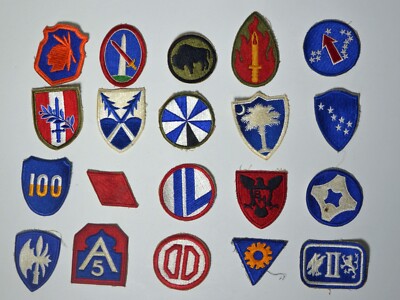 WWII Army Unit Patches 20 original - No Glow - Cut Edge - Dealer ...